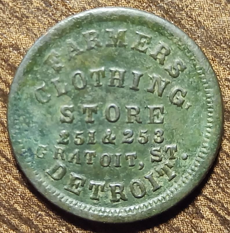 1860's Civil War Token Detroit MI Farmers Store Card Token! - Etsy