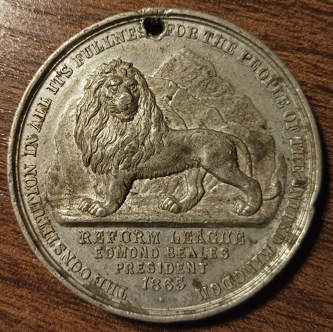 1865 British Reform League Medal Coin Vintage 44mm - Etsy