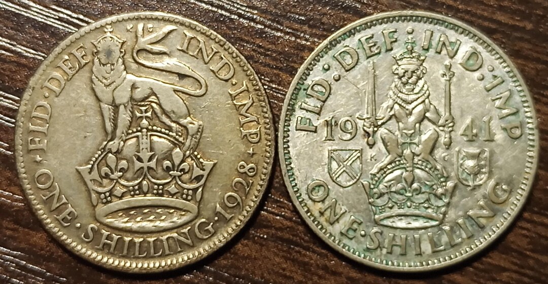 1928 & 1941 British Silver Shillings Full Bold Dates! - Etsy