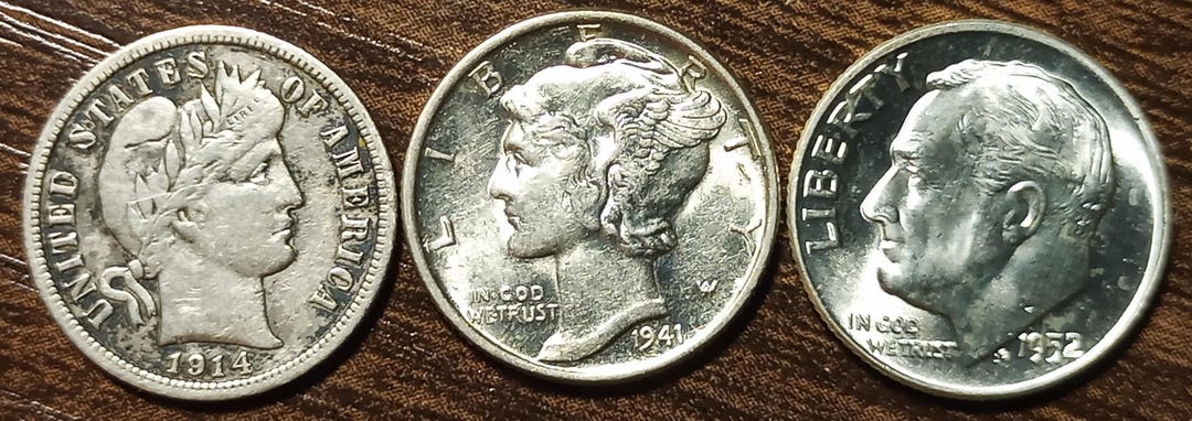 1900's USA Silver Dimes 3 Full Bold Dates! - Etsy