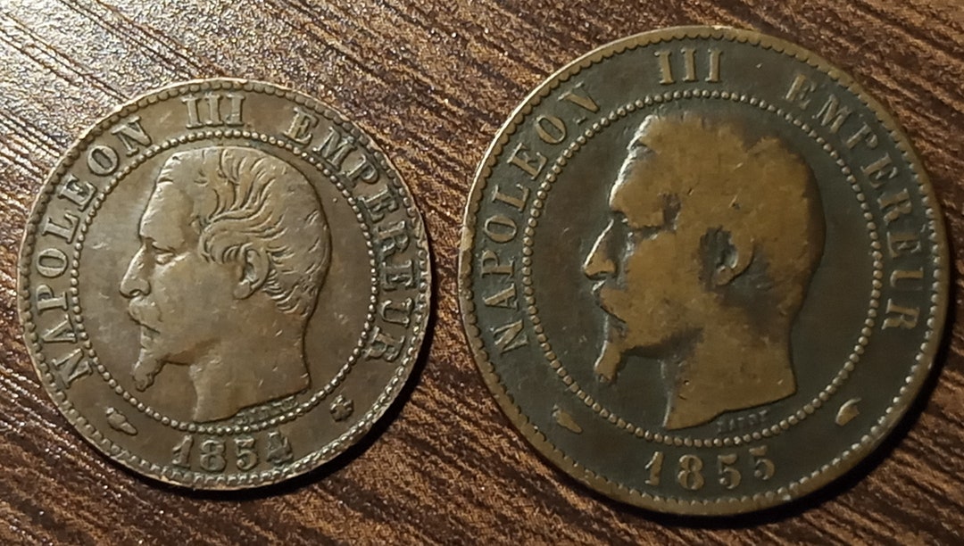 1854 & 1855 French Centimes Full Bold Dates! - Etsy