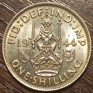 1944 British Silver Shilling Brilliant Full Bold Date! - Etsy