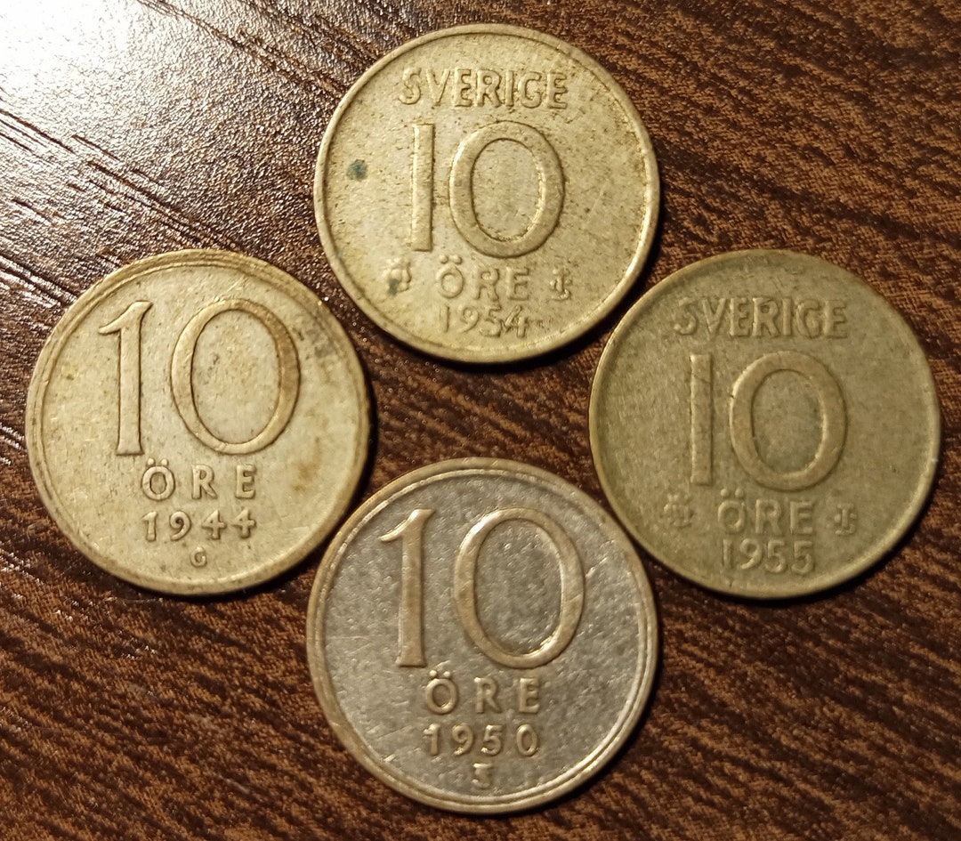 1940's & 1950's Silver Sweden 10 Ore Coins - Etsy