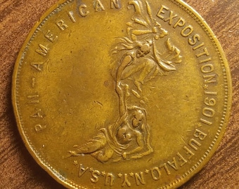 1901 Pan-american Exposition Encased Farthing Lucky Pocket - Etsy