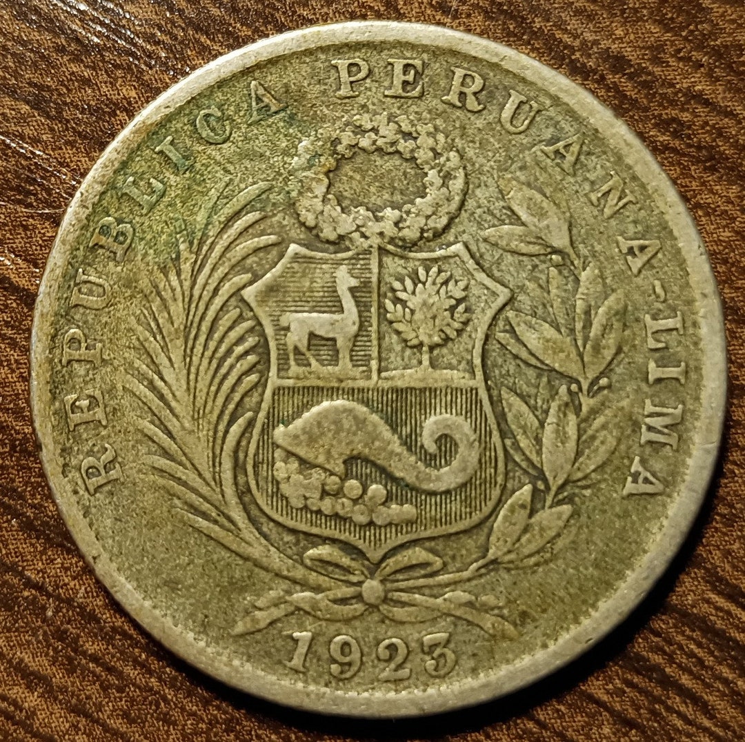 1923 Peru Silver 1/2 Sol Full Bold Date - Etsy