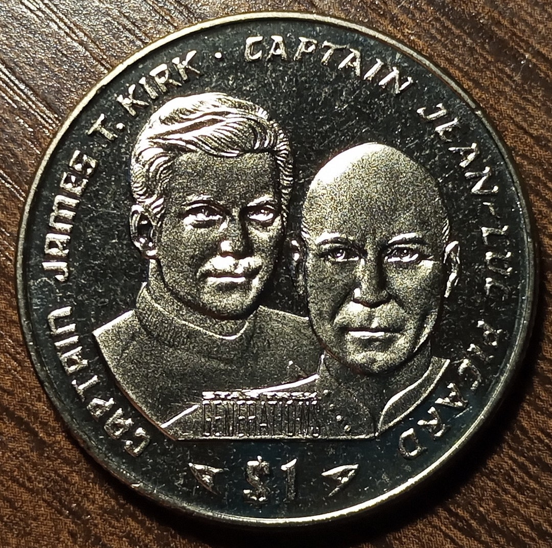 1995 Liberia Dollar Star Trek Captains Kirk Picard Brilliant Coinkirk - Etsy