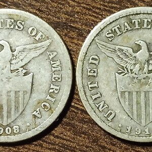 1908-S & 1918-S Philippines Silver 20 Centavos Full Dates - Etsy