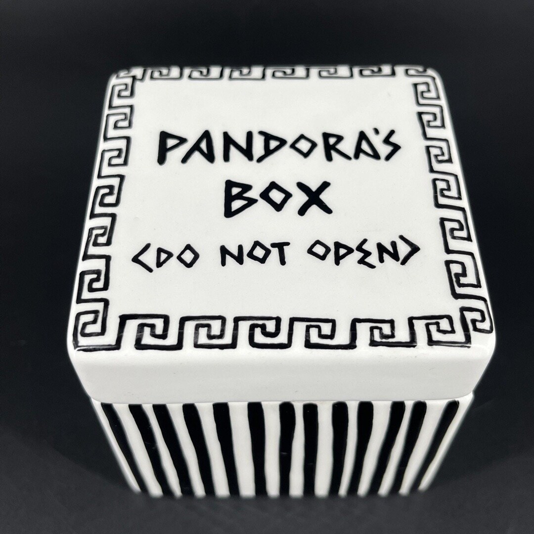 Lorrie Veasey Our Name is Mud White/black Pandora’s Do Not Open Ceramic ...