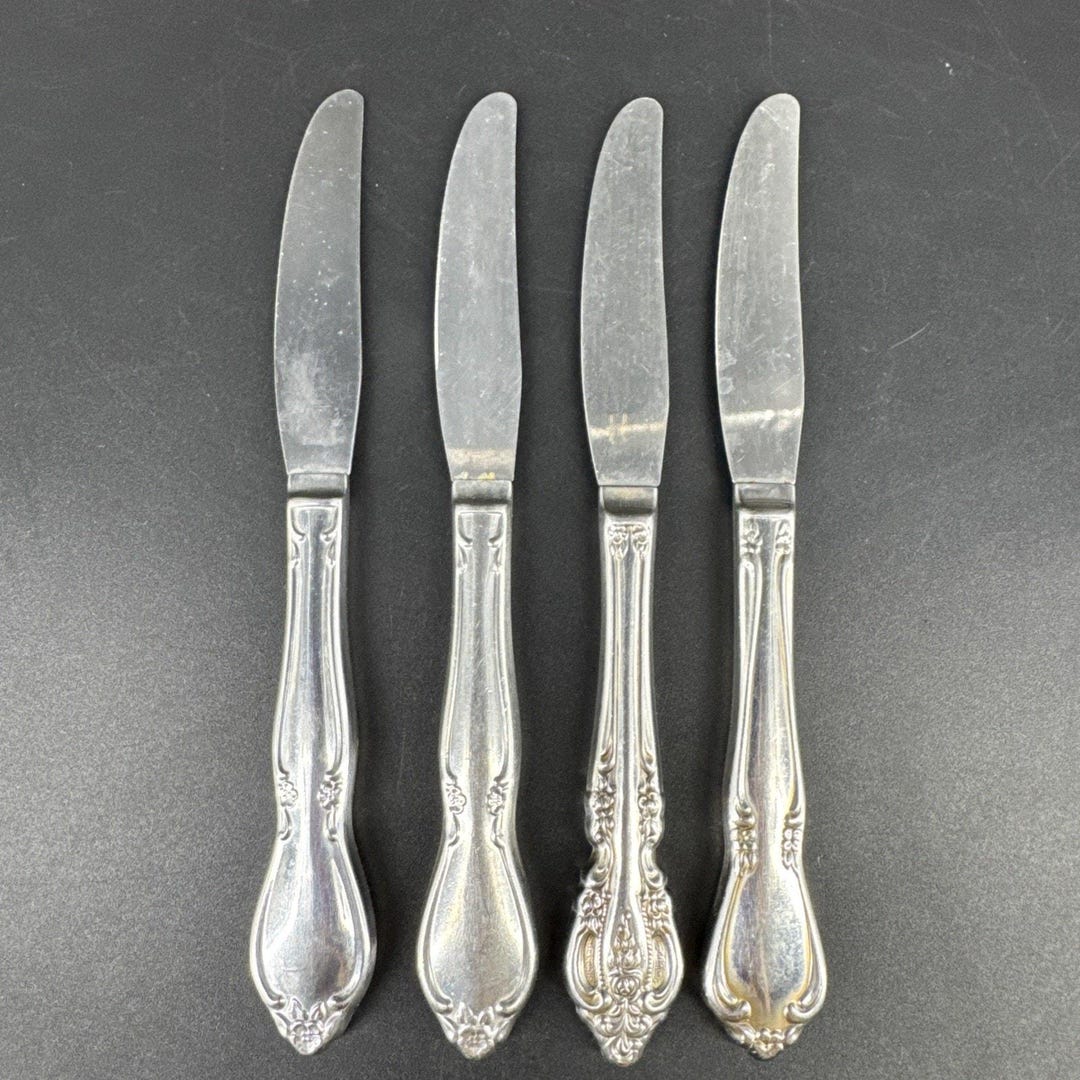 Vintage Stainless Oneida Various Patterns Baby Child Knife Lot of 4 ...
