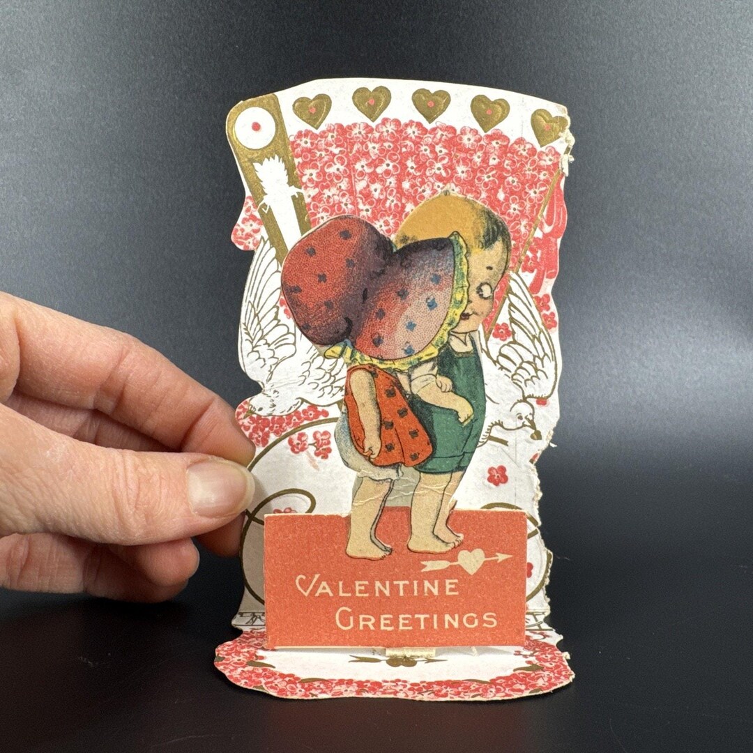 Vintage Die Cut Pop up Valentine Greetings Card - Etsy