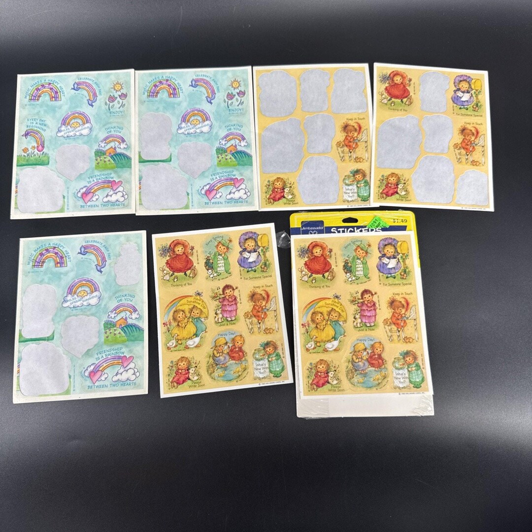 Vintage Hallmark Girls W/ Animals Pets Rainbow 2 Pages Stickers - Etsy