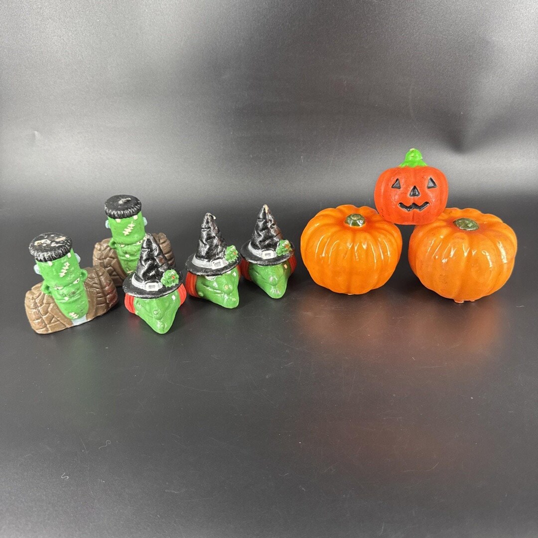 Vintage Gibson Frankenstein Witch Jack O Lantern Pumpkin Halloween ...