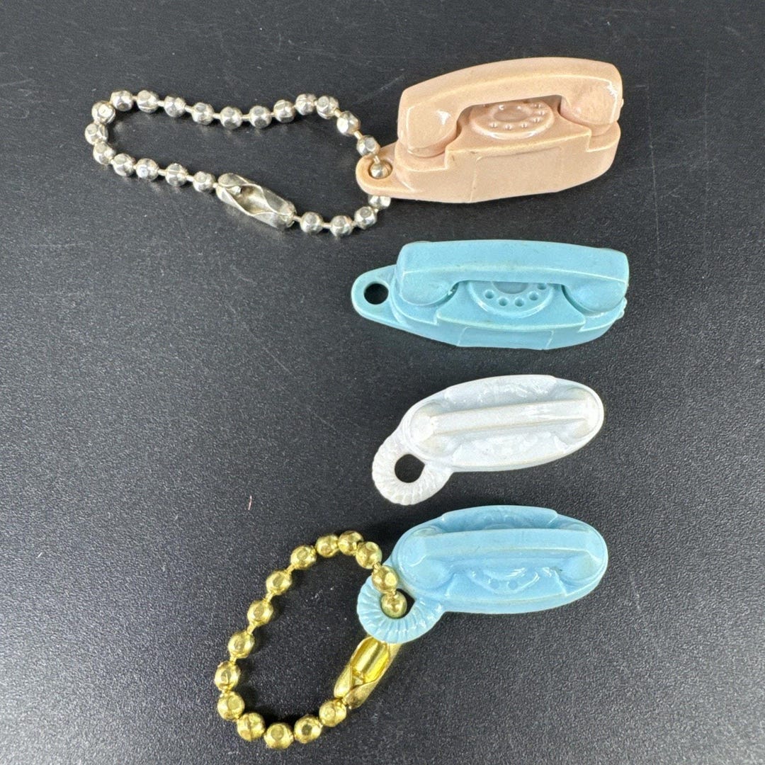 Vintage Lot of Bell Telephone Plastic Promo Princess Phone Key Chains ...