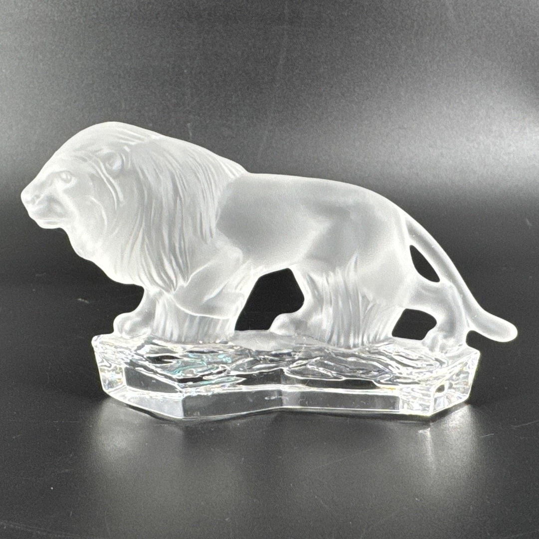 Goebel Frosted Glass 24% Lead Crystal Standing Lion Figurine - Etsy
