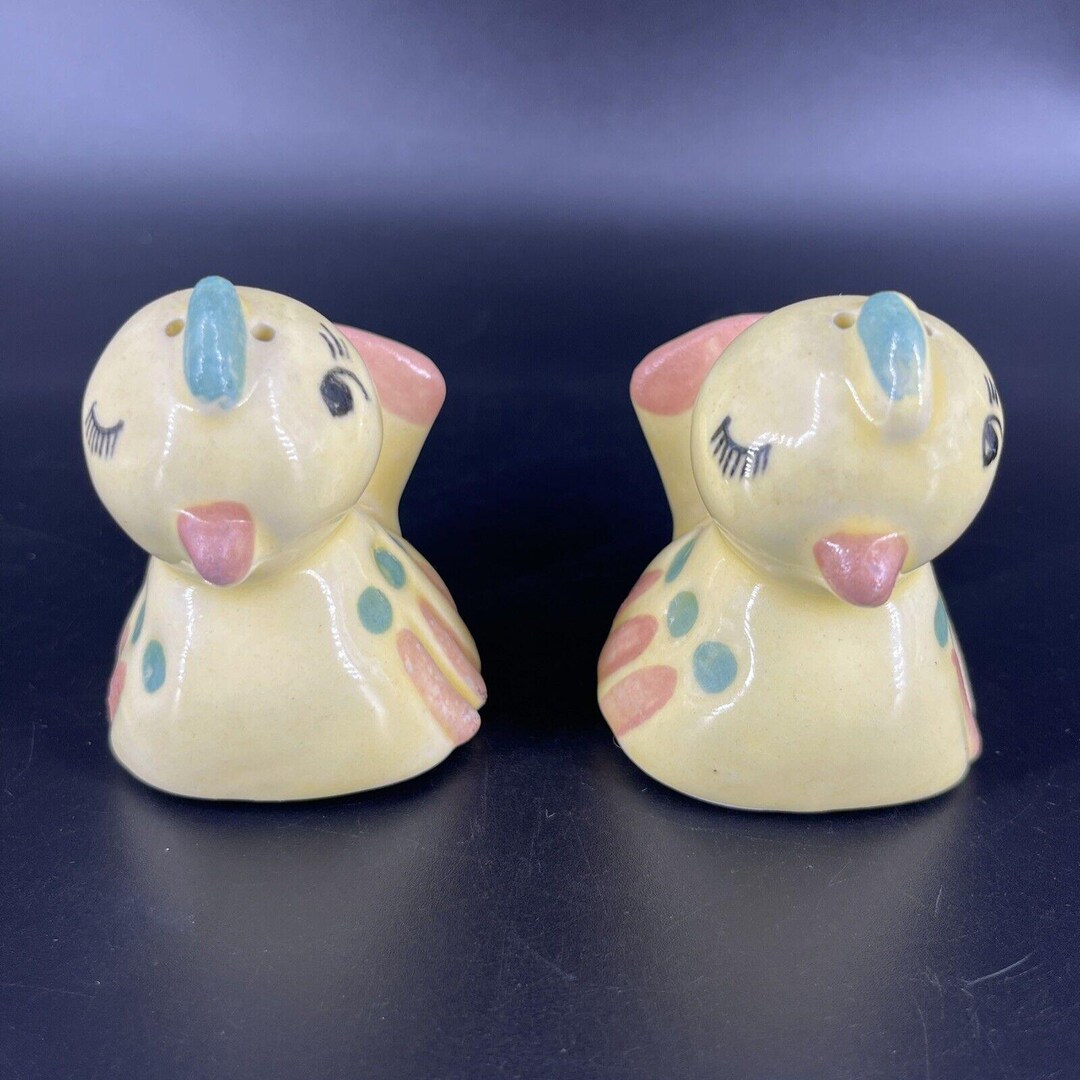 Vintage Ceramic Winking Birds Bird Birdie Pastel Kitsch Figurines Set 2 ...