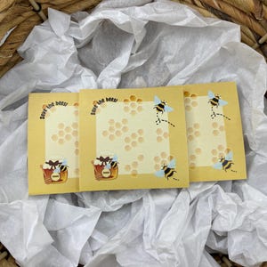 Bumblebee Save the Bees Sticky Note, Cute Office Supplies, Save the ...