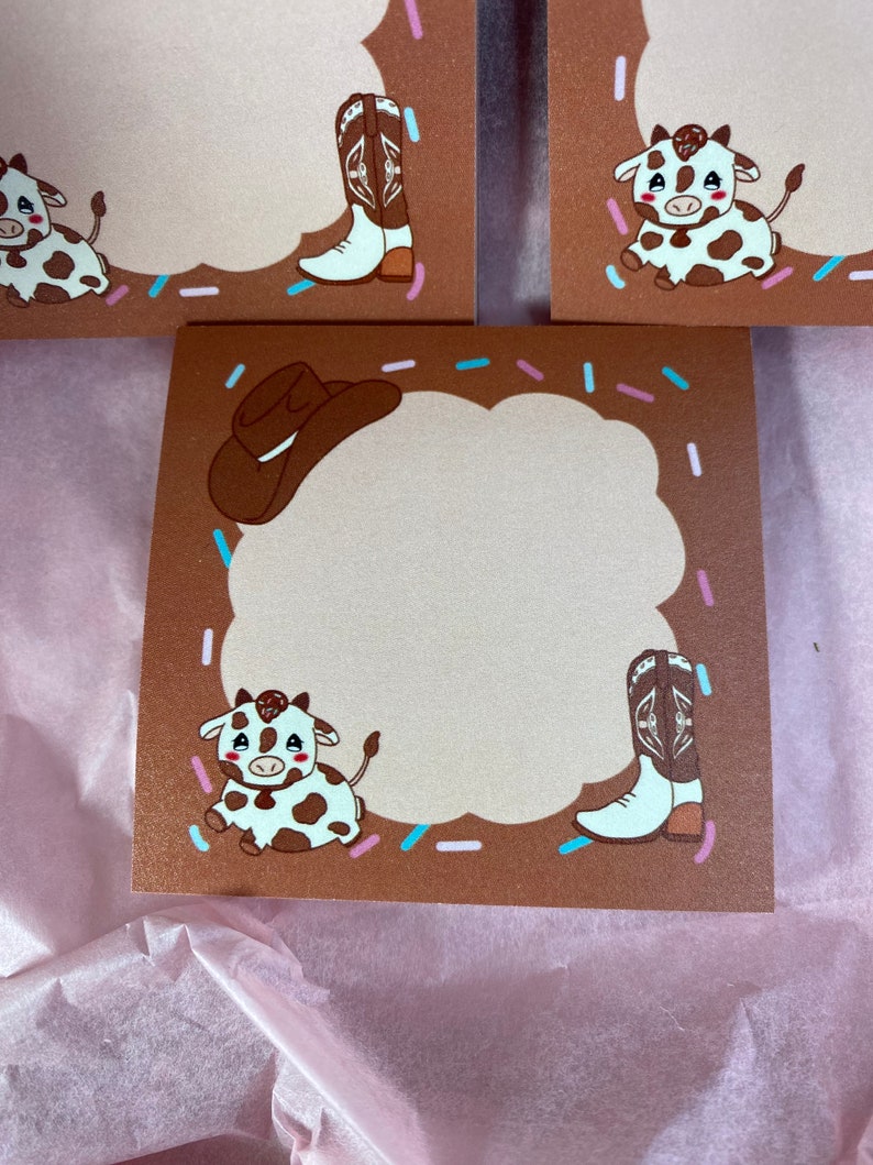 Chocolate Cow Sticky Notes, Kawaii Sticky Notes, Back to School ...
