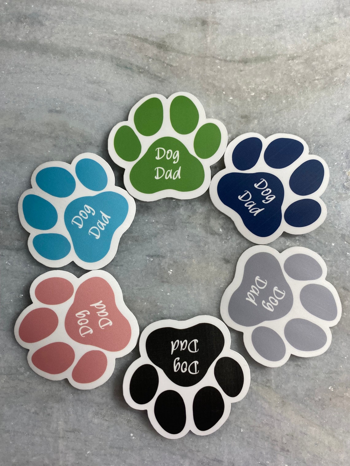 Dog Dad Paw Print Stickers Dog Paw Print Stickers Dog Dad | Etsy