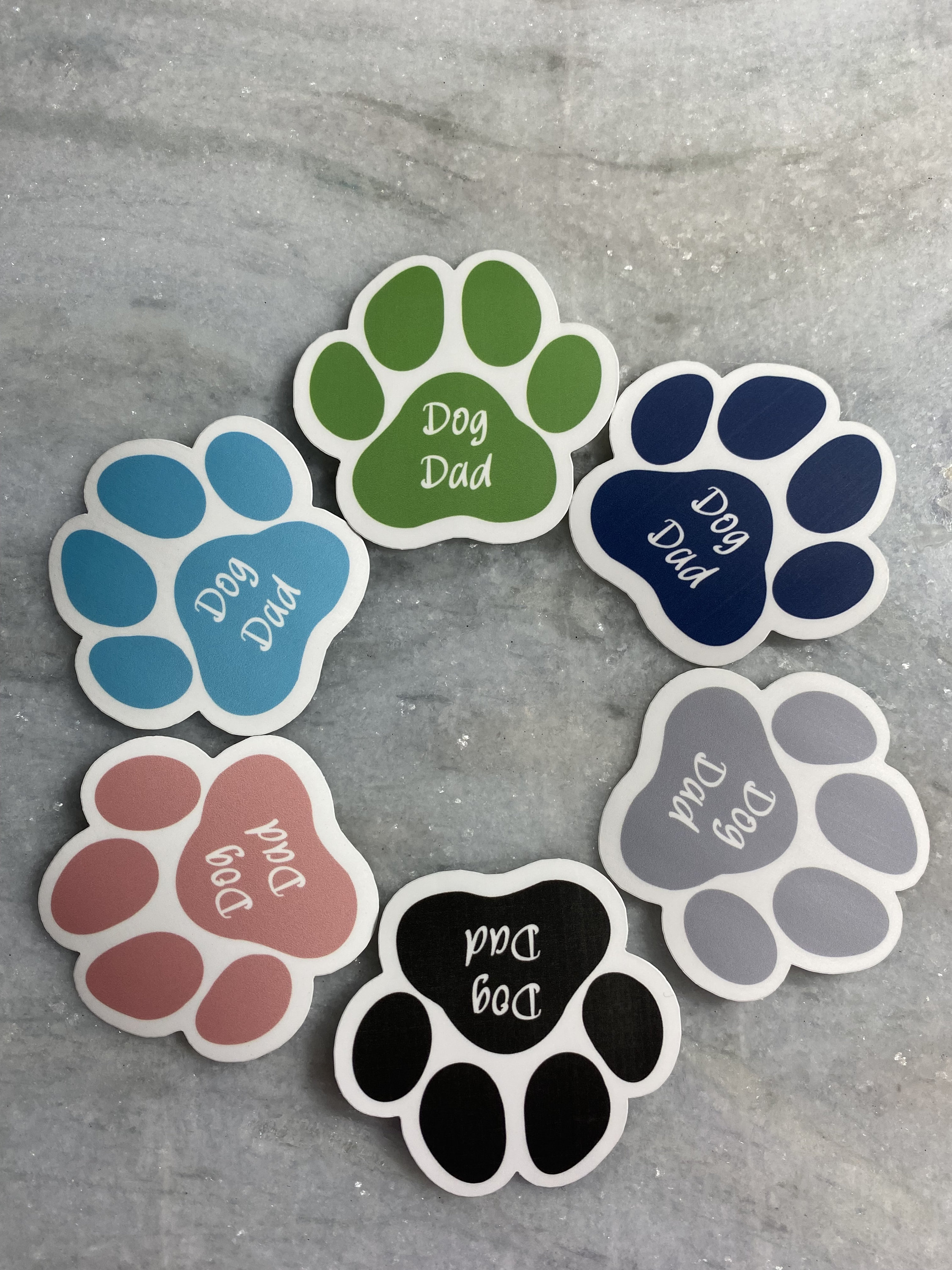 Dog Dad Paw Print Stickers, Dog Paw Print Stickers, Dog Dad Stickers ...