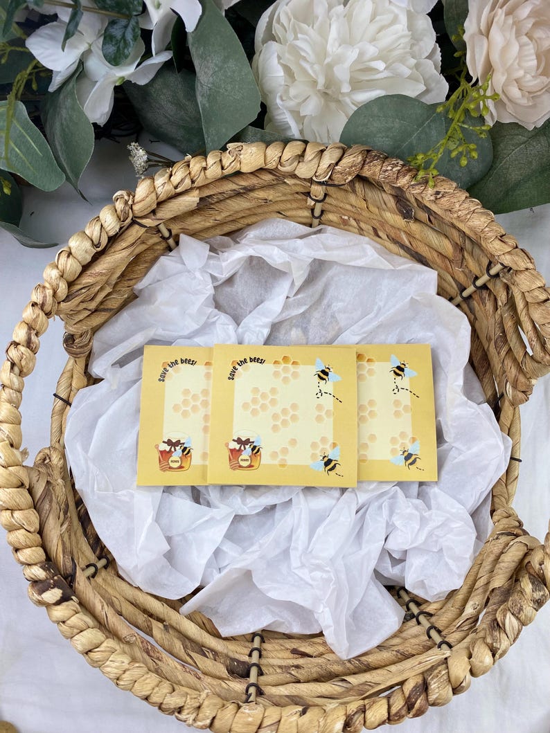 Bumblebee Save the Bees Sticky Note, Cute Office Supplies, Save the ...