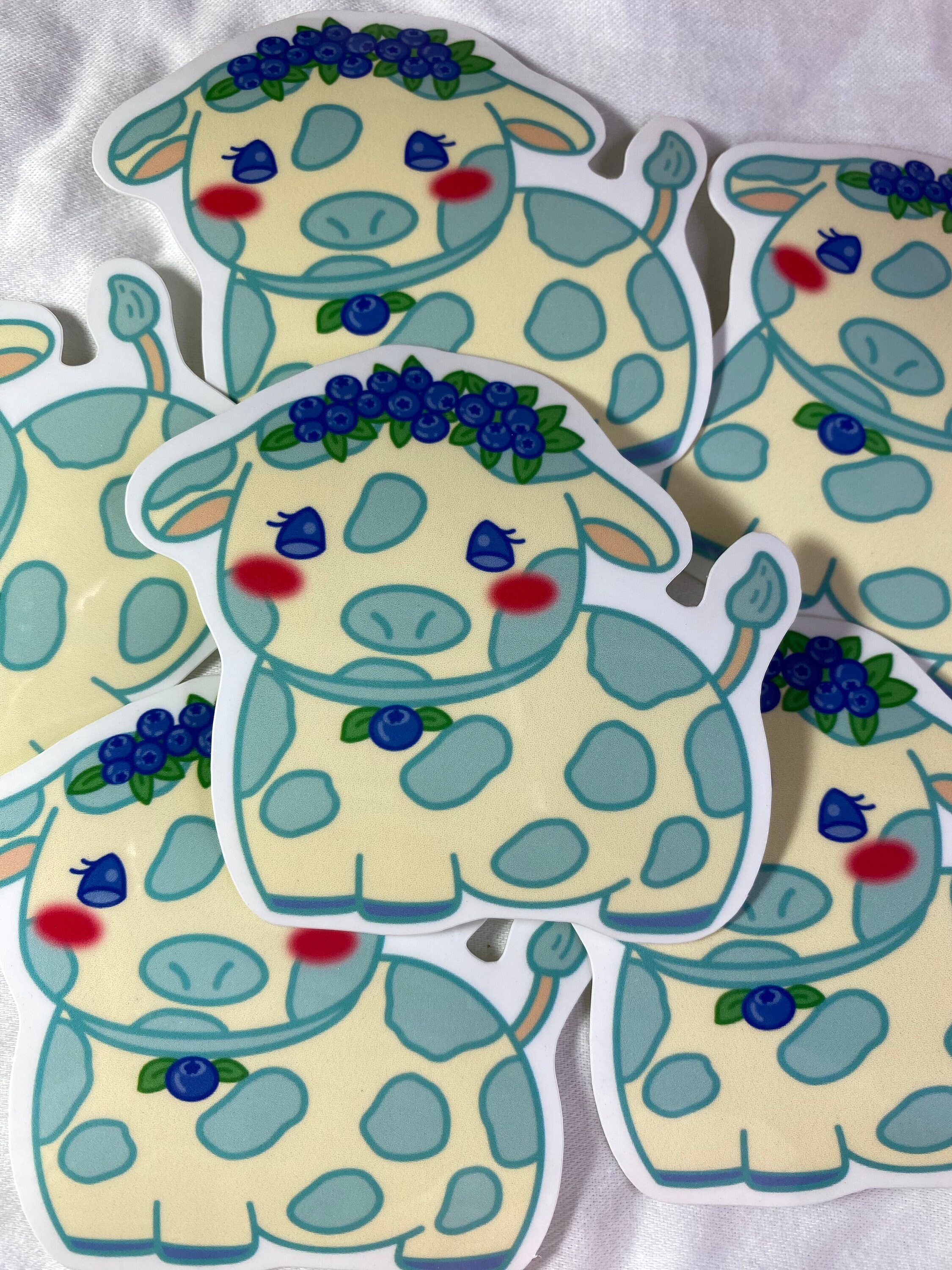 Kawaii Cow Sticker Bundle Strawberry Cow Chocolate Cow - Etsy