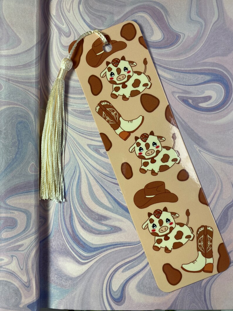 Chocolate Cow Bookmark, Cow Art, Kawaii Cow, Cute Cow, Book Accessory ...