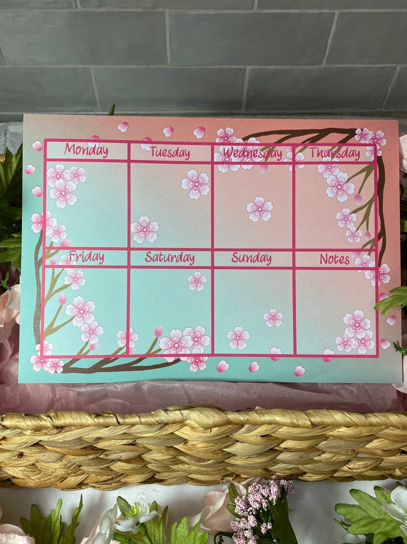 Cherry Blossom Weekly Planner, Cute Office Supplies, Cute School ...