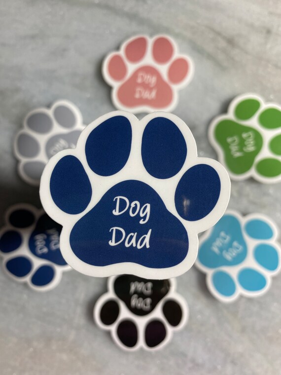 Dog Dad Paw Print Stickers Dog Paw Print Stickers Dog Dad | Etsy
