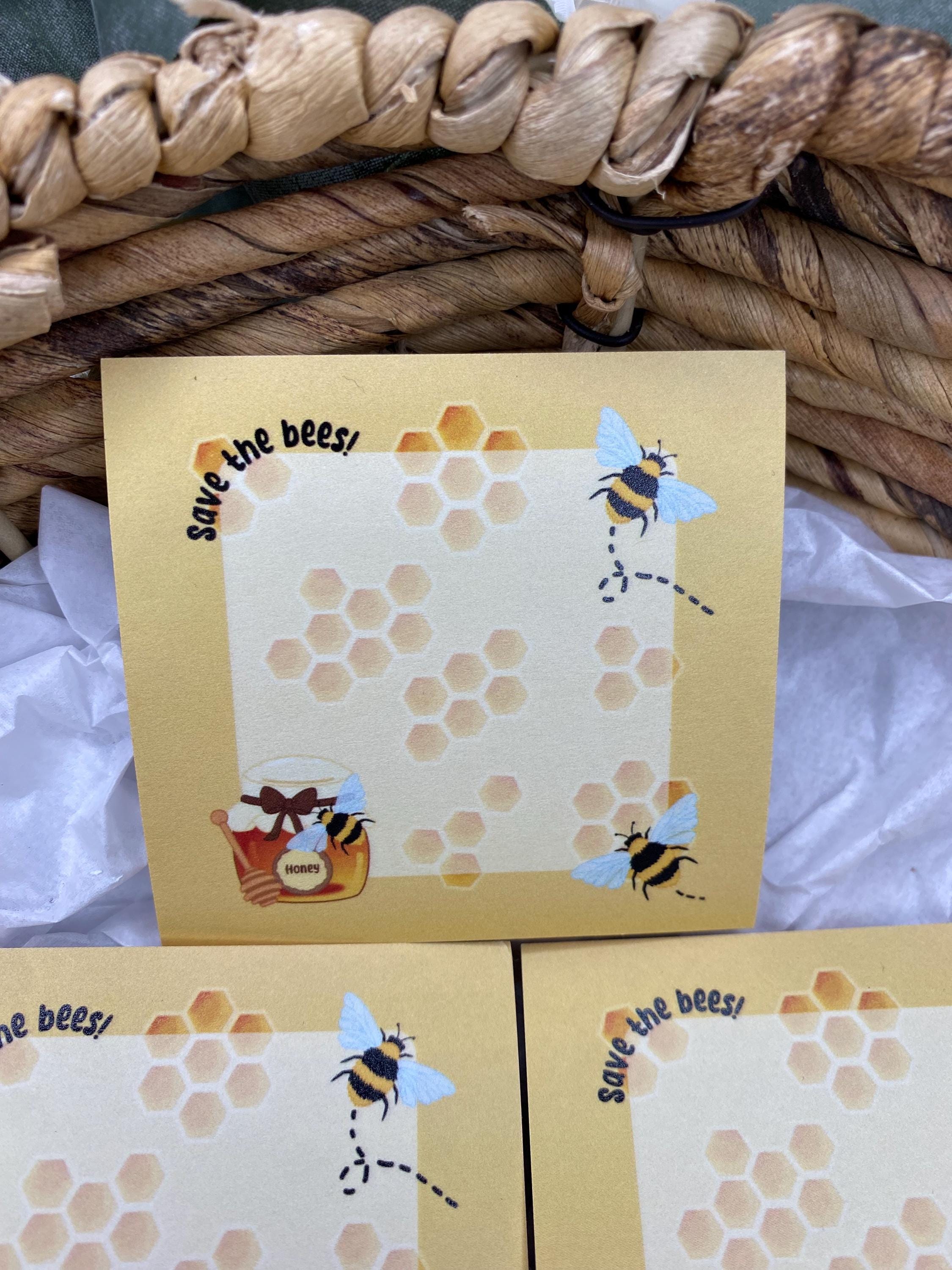 Bumblebee Save the Bees Sticky Note, Cute Office Supplies, Save the ...