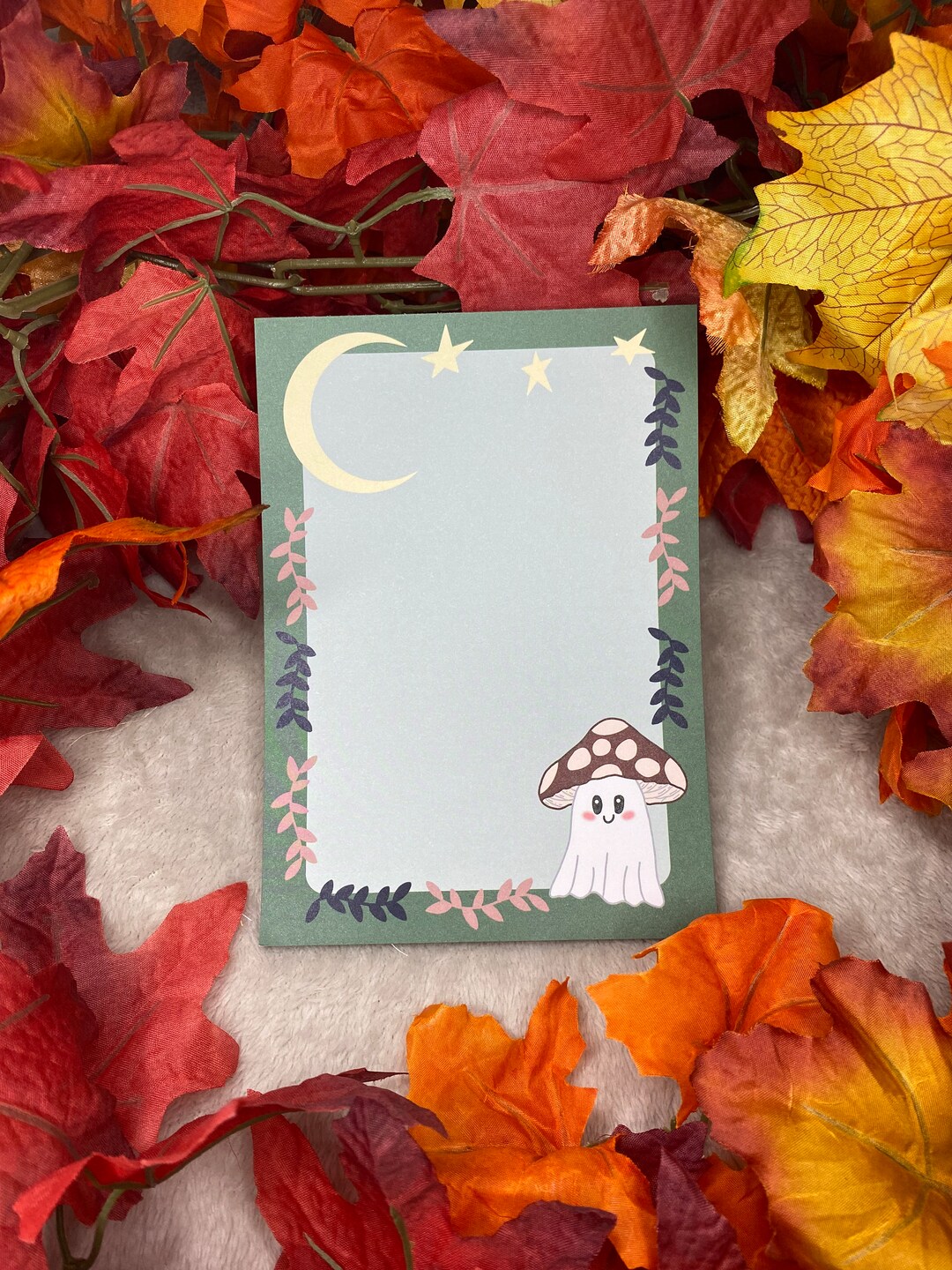 Ghost Mushroom Notepad, Ghost Notepad, Mushroom Notepad, Halloween Gift ...
