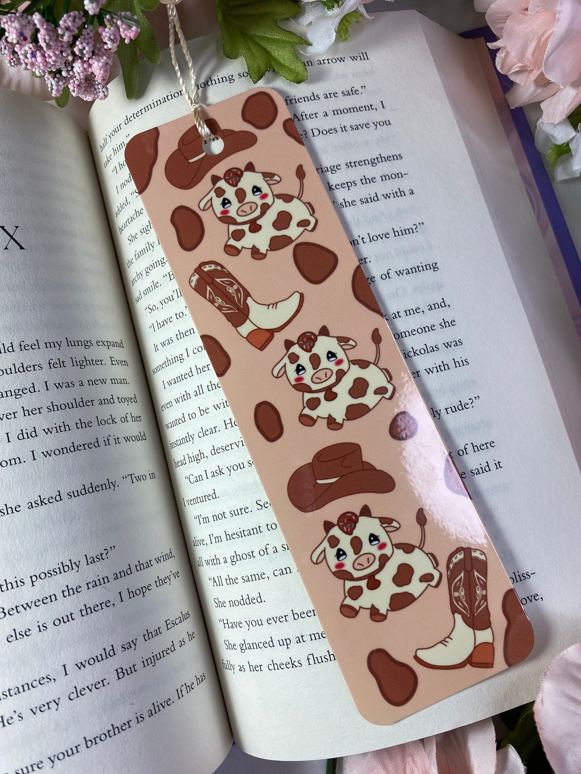 Chocolate Cow Bookmark, Cow Art, Kawaii Cow, Cute Cow, Book Accessory ...