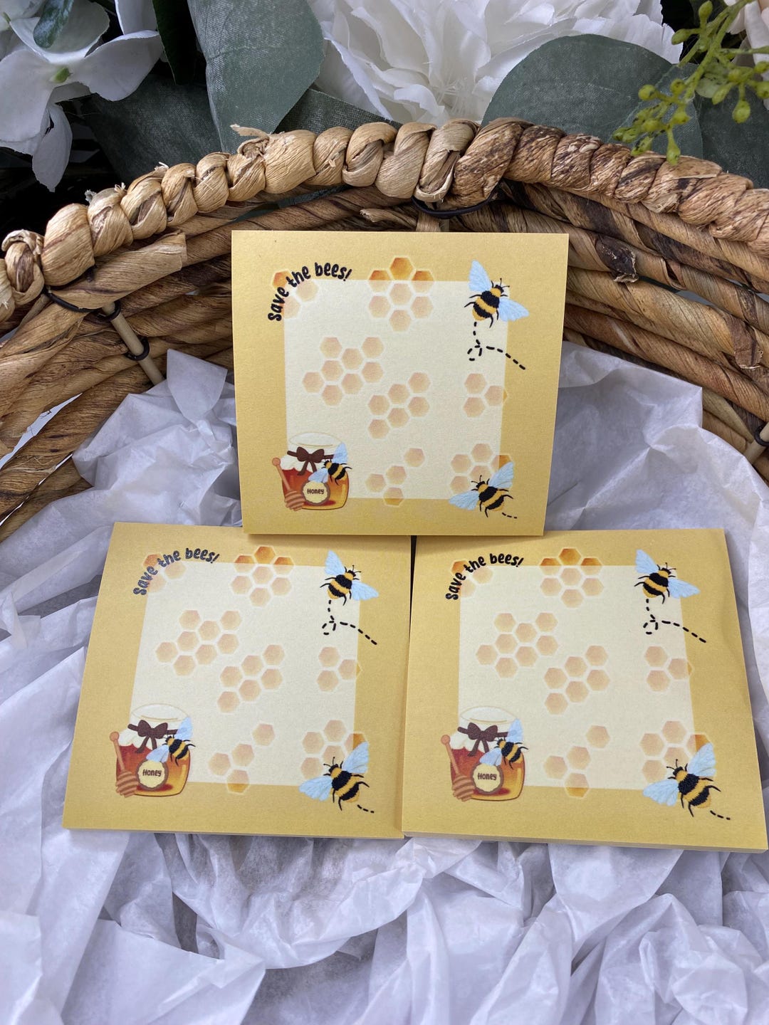 Bumblebee Save the Bees Sticky Note, Cute Office Supplies, Save the ...
