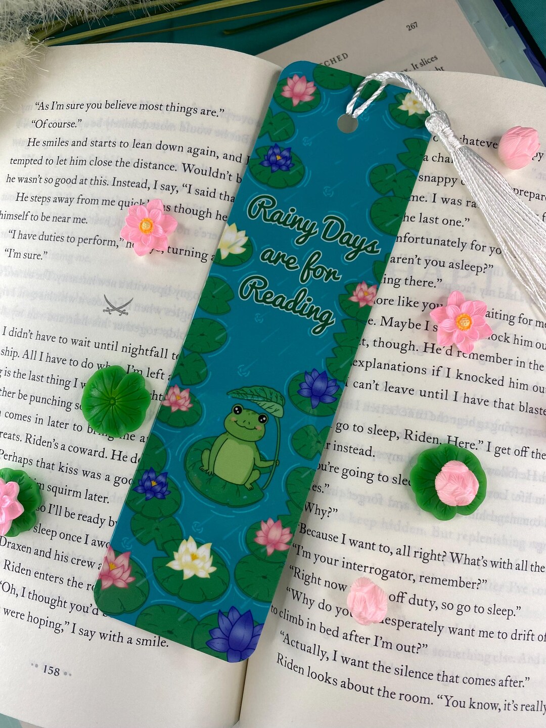 Rainy Day Frog Bookmark, Rainy Days Are for Reading Bookmark, Cute Frog ...