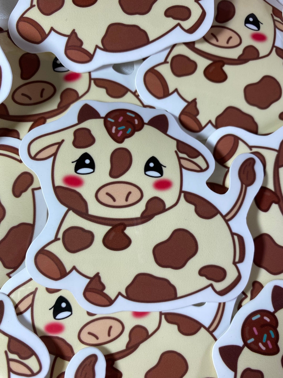 Chocolate Cow Sticker, Kawaii Cow, Chocolate Cow Art, Western Sticker ...