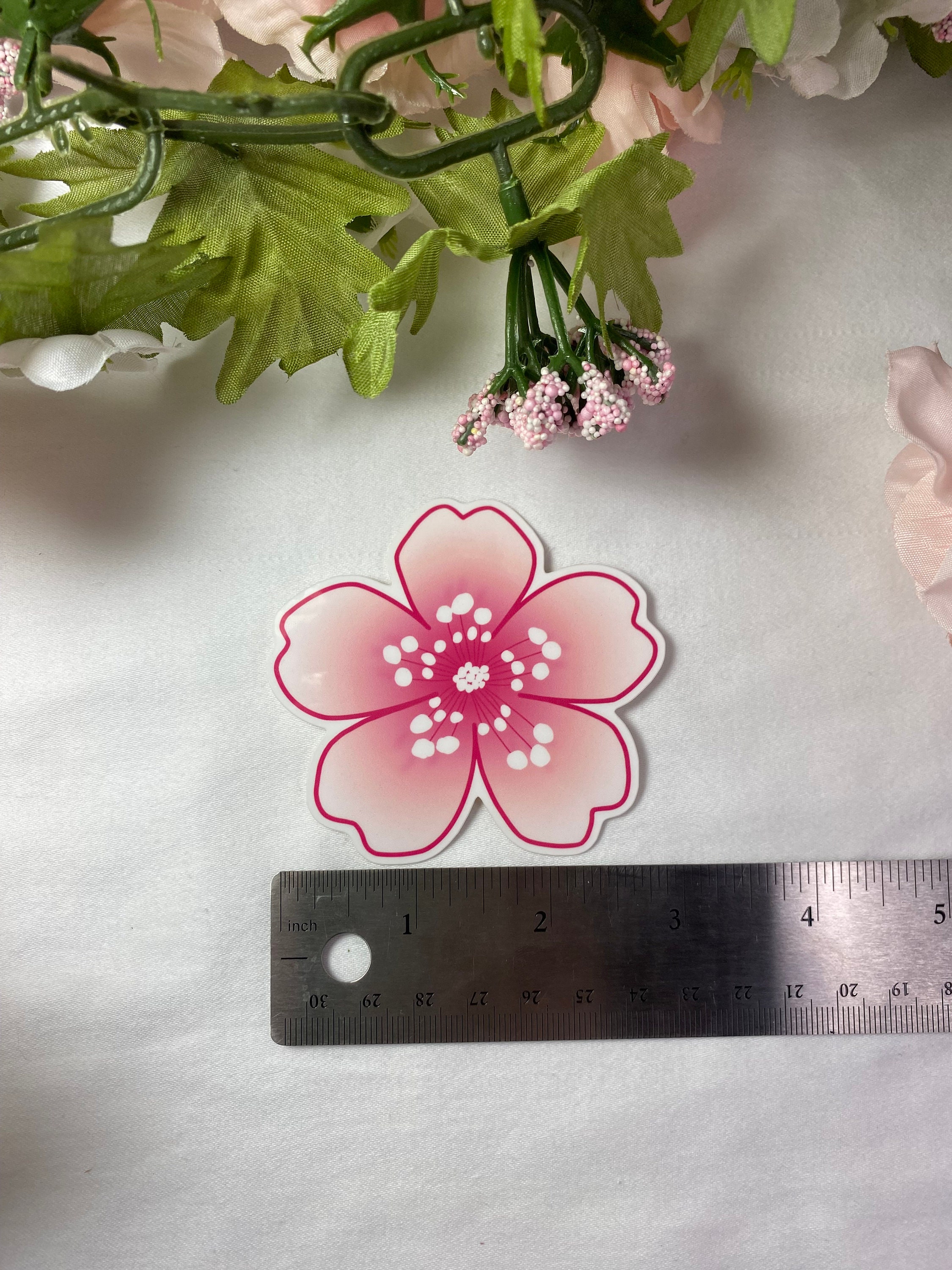 Cherry Blossom Sticker, Sakura Sticker, Pink Flower Sticker, Kawaii ...