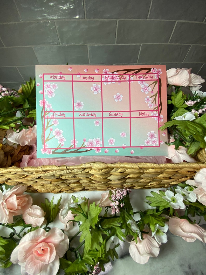 Cherry Blossom Weekly Planner, Cute Office Supplies, Cute School ...
