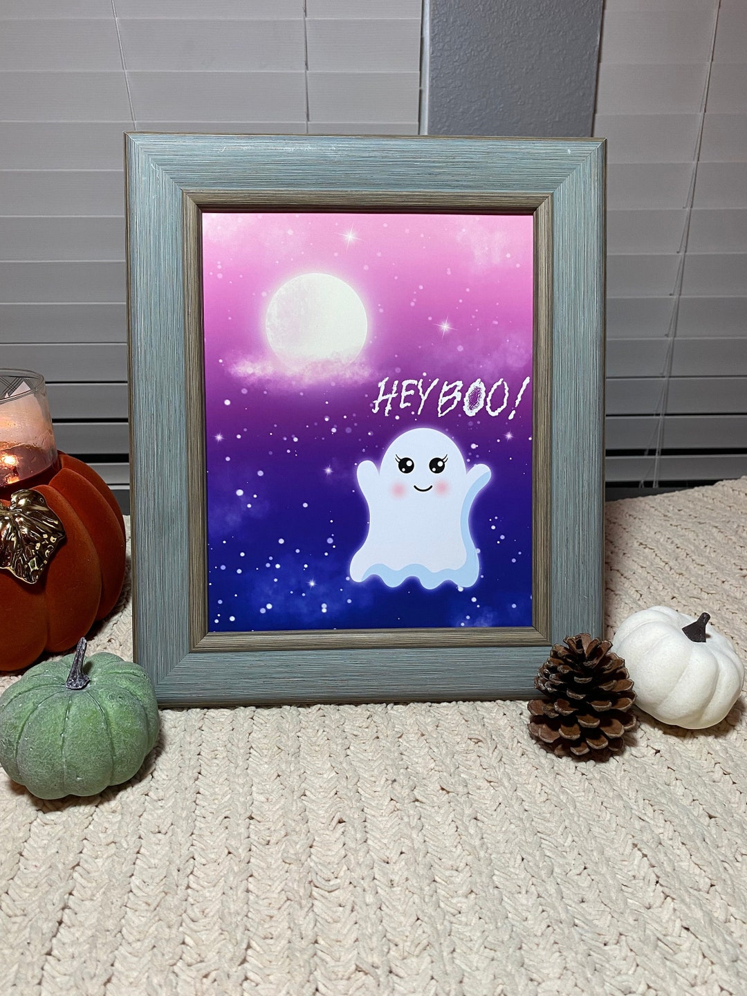 Hey Boo Ghost Art Print, 5x7 Ghost Art, 8x10 Ghost Art, Halloween Gifts ...