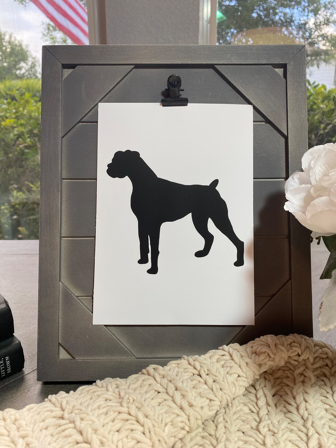 Boxer Art Print, Boxer Silhouette, Boxer Dog Gifts, Boxer Dog Art ...