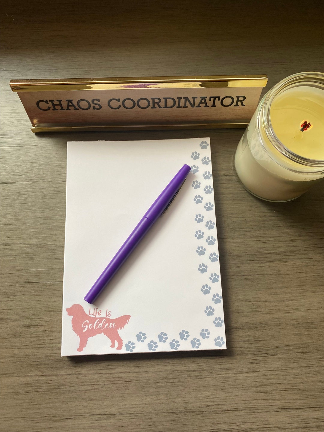 Life is Golden Notepad, Golden Retriever Notepad, Dog Stationery, Dog ...