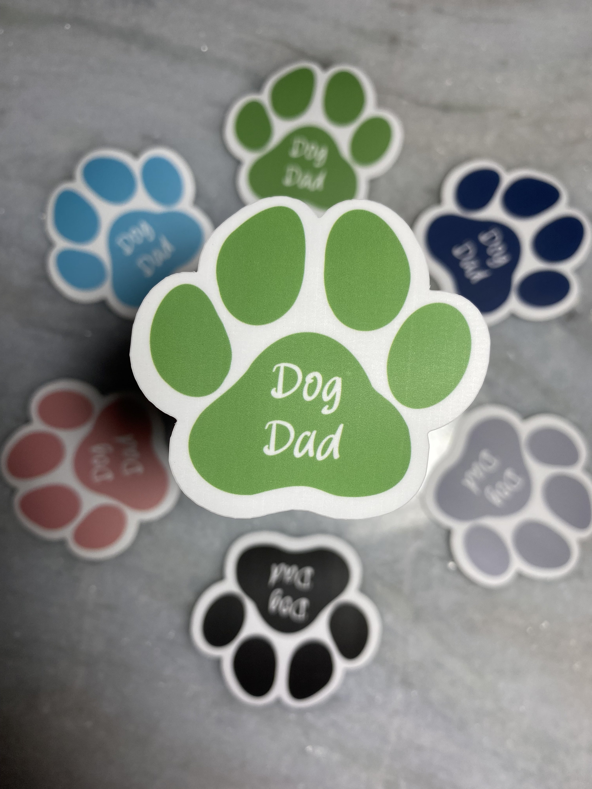 Dog Dad Paw Print Stickers, Dog Paw Print Stickers, Dog Dad Stickers ...
