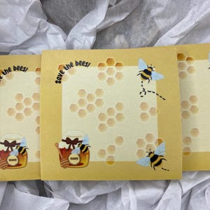 Bumblebee Save the Bees Sticky Note, Cute Office Supplies, Save the ...