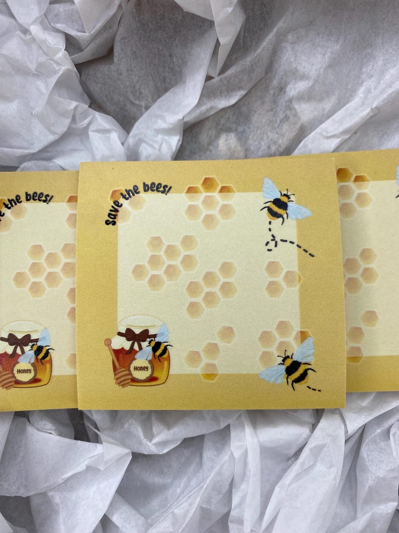 Bumblebee Save the Bees Sticky Note, Cute Office Supplies, Save the ...