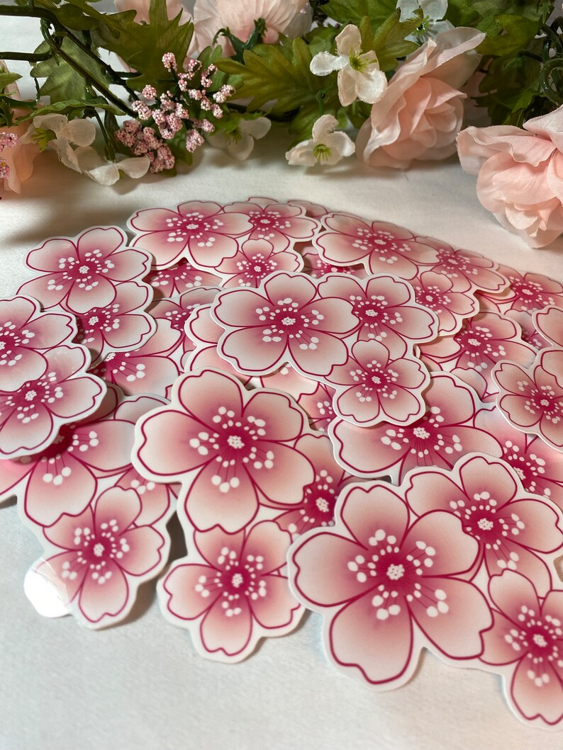 Cherry Blossom Decal Cherry Blossom Sticker Pink Flower - Etsy