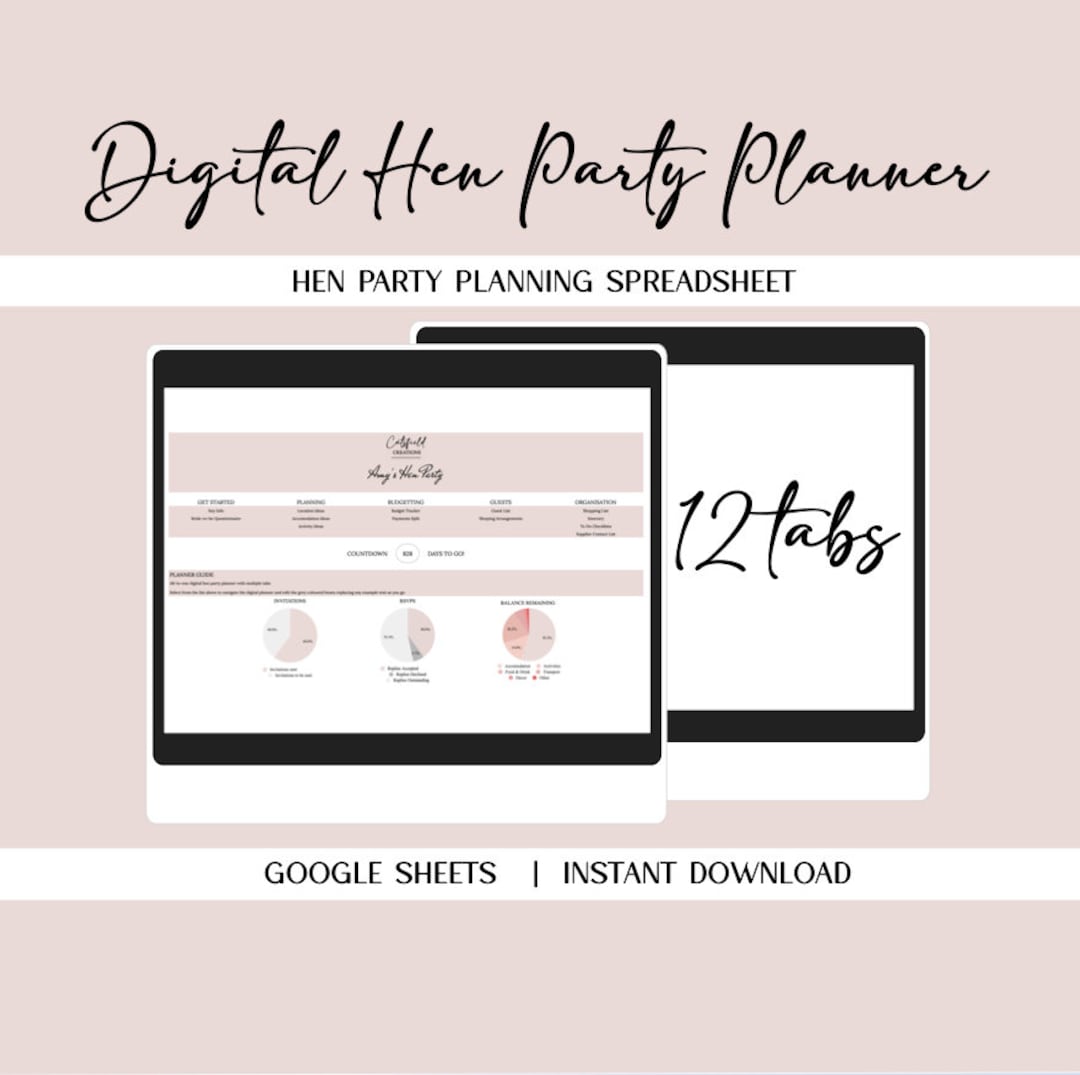 Hen Party Planning Spreadsheet, Digital Hen Party Planner, Hen Do ...