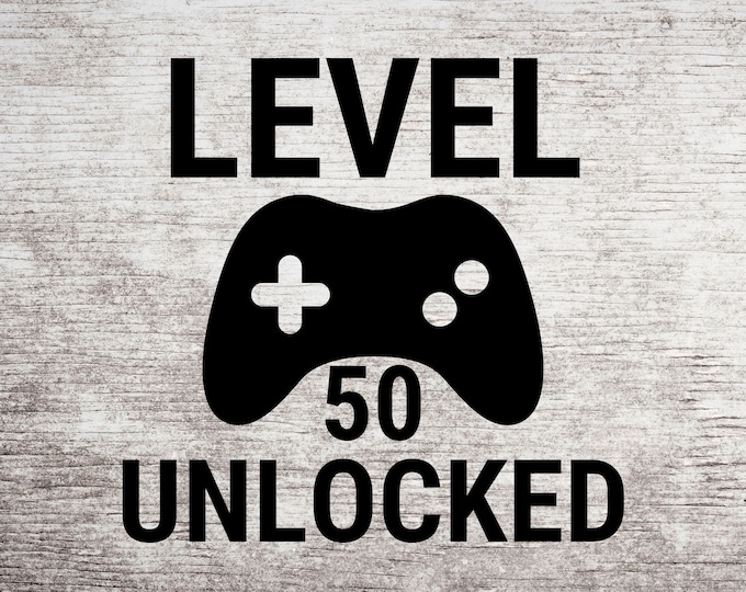 Level 50 Unlocked Tshirt, 50th Birthday T-shirt, Shirt, Ringspun Cotton ...