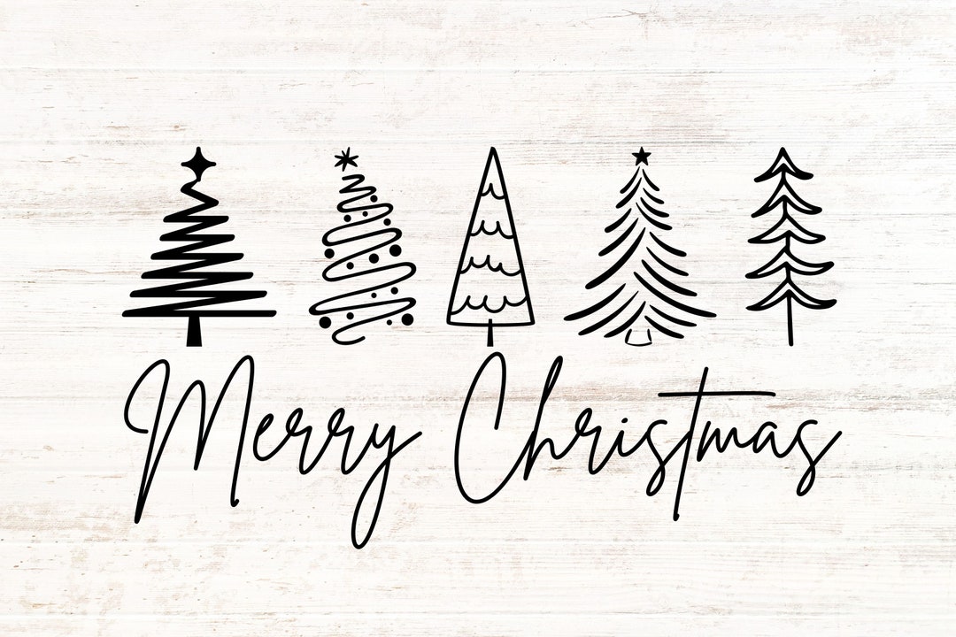 Merry Christmas Trees - SVG & PNG Digital Download - Etsy
