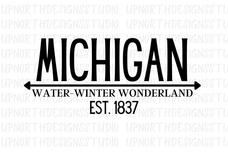 Michigan Water-winter Wonderland EST 1837 Digital PNG - Etsy