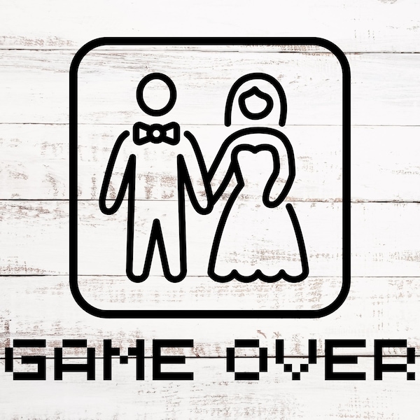 Bride and Groom Game Over Svg - Etsy