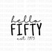 Hello Fifty - Est. 1975 Birthday SVG/PNG Digital Design - Etsy