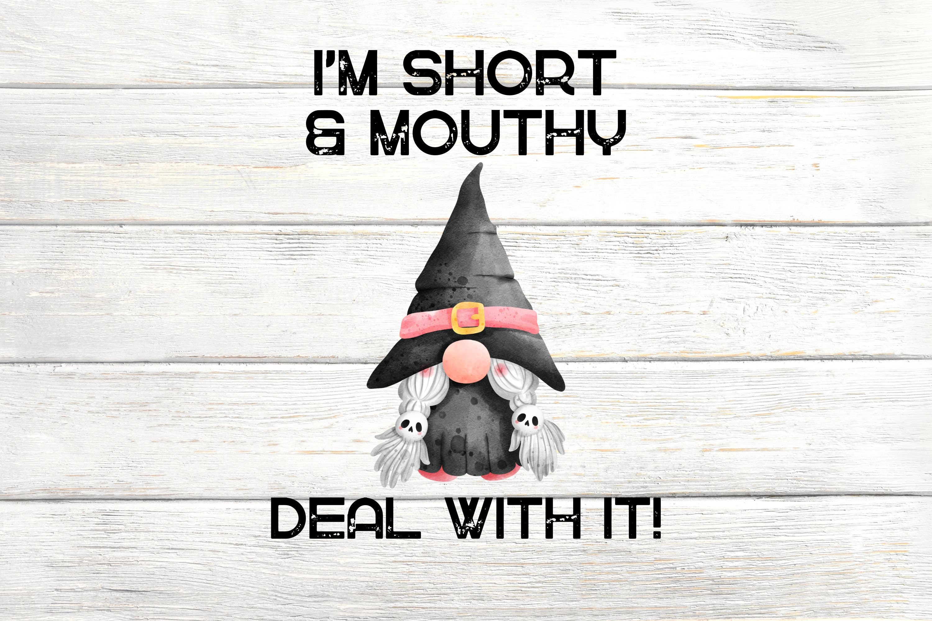 Funny Gnome - I'm Short and Mouthy. Deal With It! - PNG Digital ...